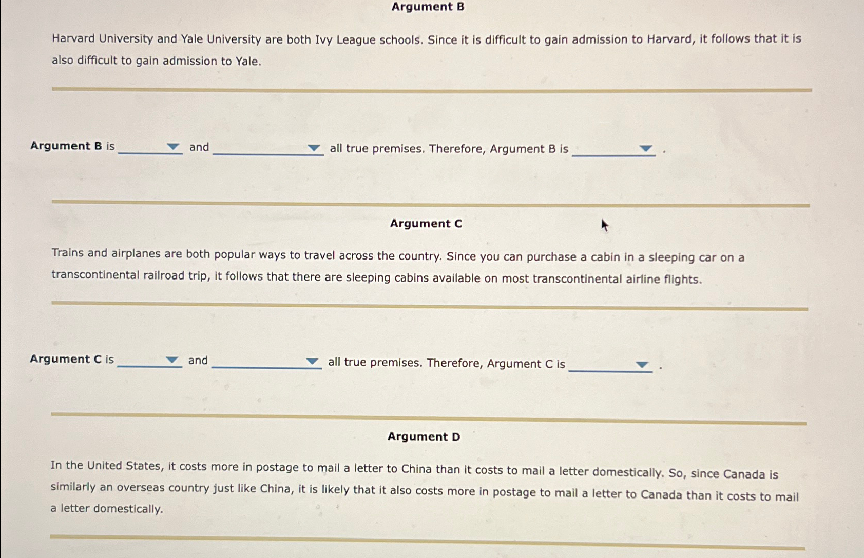 Solved Argument BHarvard University and Yale University are | Chegg.com