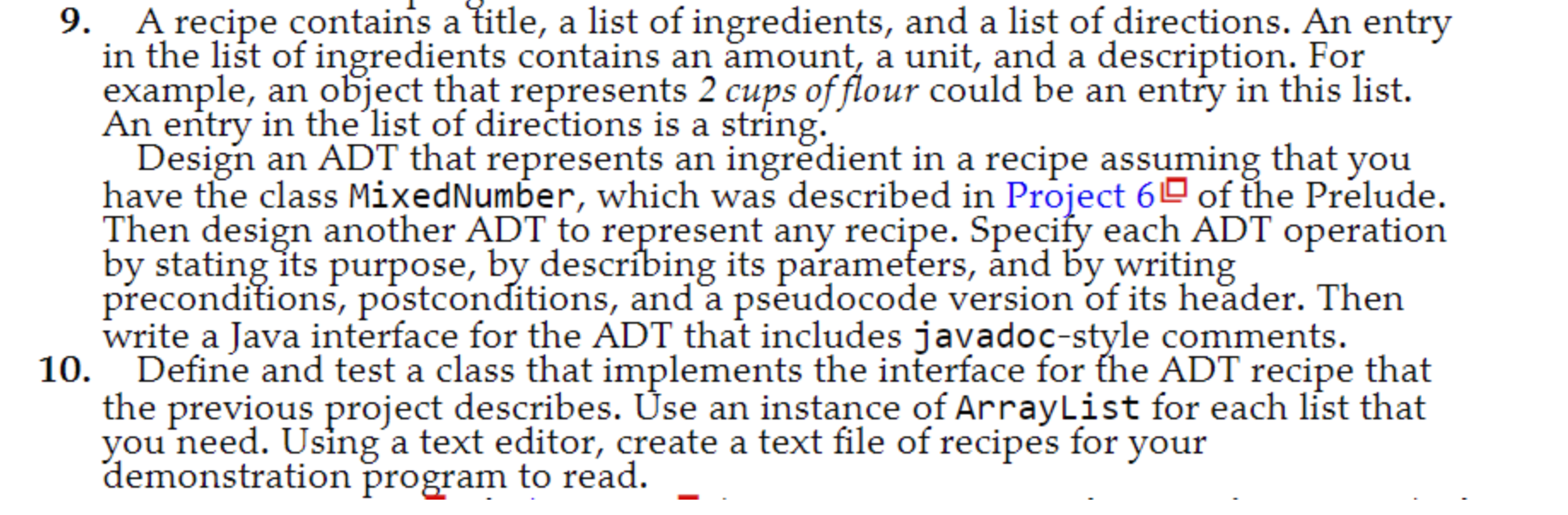 9. ﻿A recipe contains a title, a list of ingredients, | Chegg.com