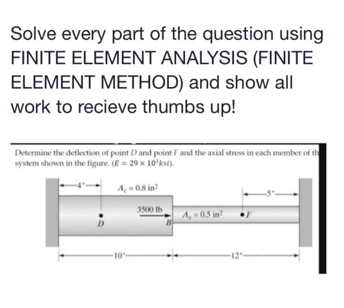 Solved Solve every part of the question using FINITE ELEMENT | Chegg.com
