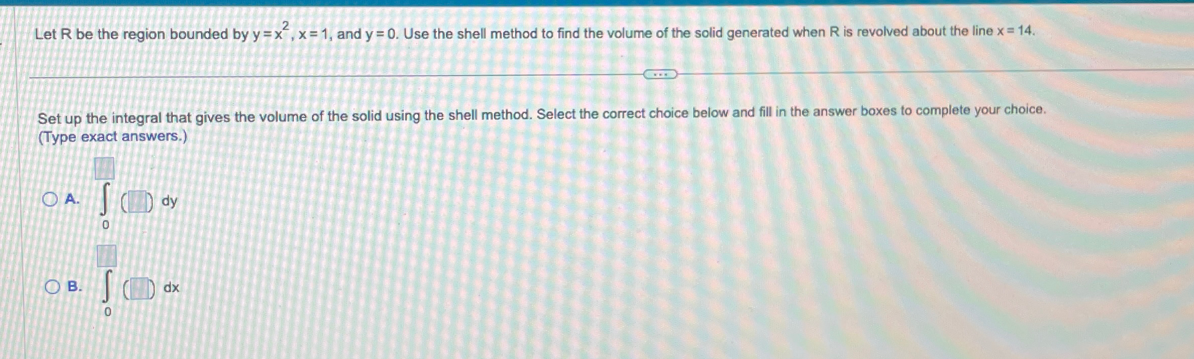 Solved Let R ﻿be the region bounded by y=x2,x=1, ﻿and y=0. | Chegg.com