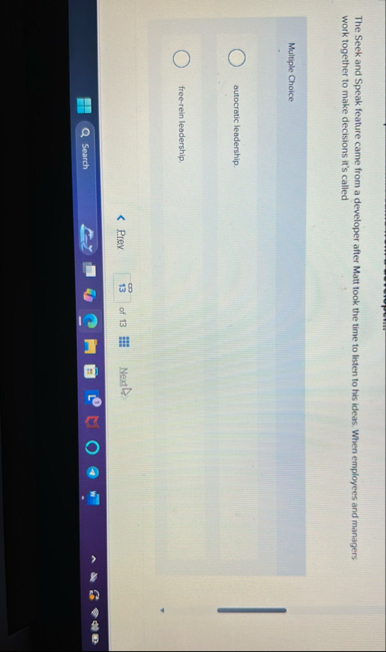 Solved The Seek and Speak feature came from a developer | Chegg.com