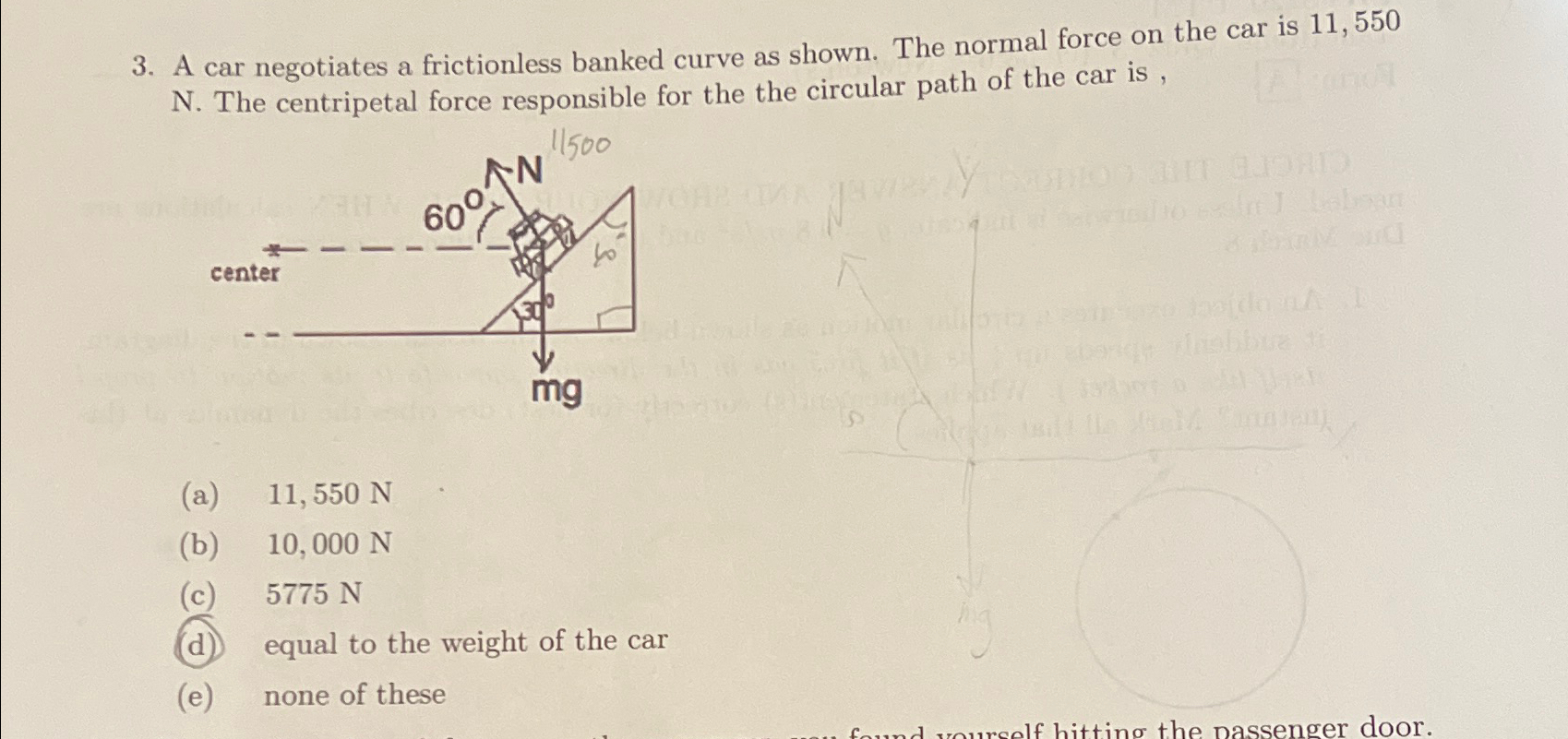 Solved A car negotiates a frictionless banked curve as | Chegg.com