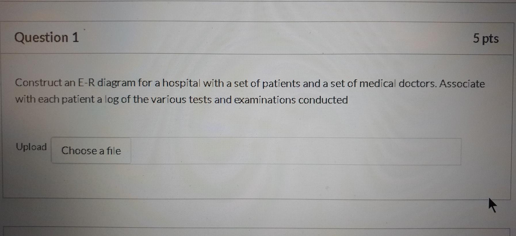 Solved Question 1 5 pts Construct an E-R diagram for a | Chegg.com