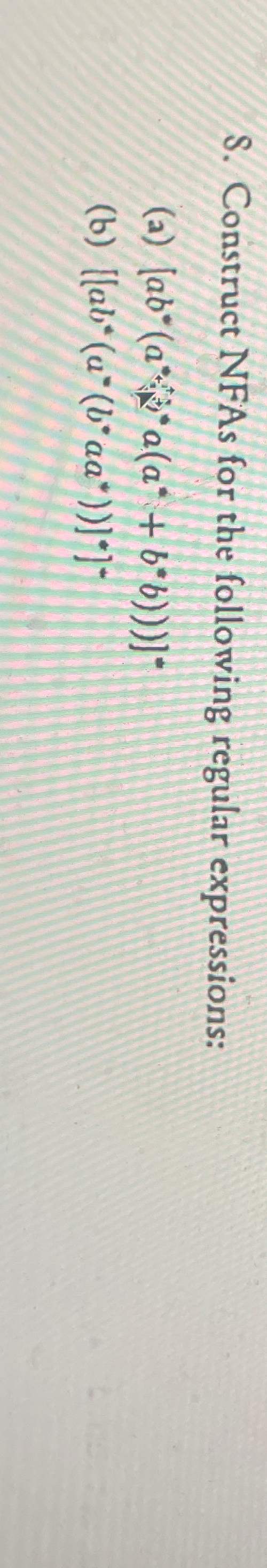 Solved S. ﻿Construct NFAs for the following regular | Chegg.com