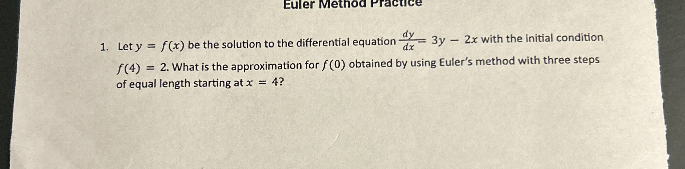 Solved Let y=f(x) ﻿be the solution to the differential | Chegg.com