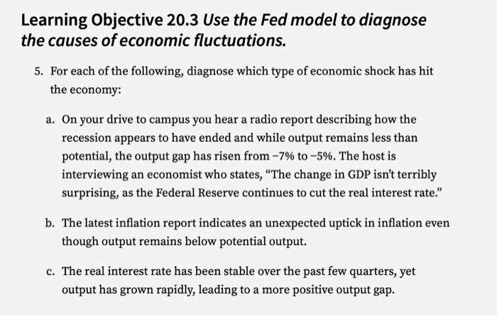 Solved Learning Objective 20.3 Use the Fed model to diagnose | Chegg.com