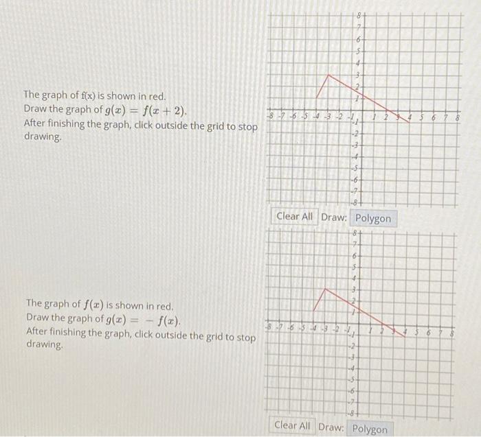 Solved A) The graph of f(x) is shown in red. Draw the graph | Chegg.com