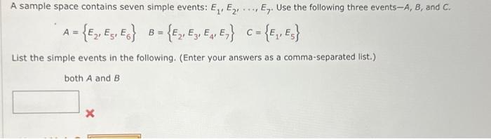 Solved A sample space contains seven simple events: | Chegg.com