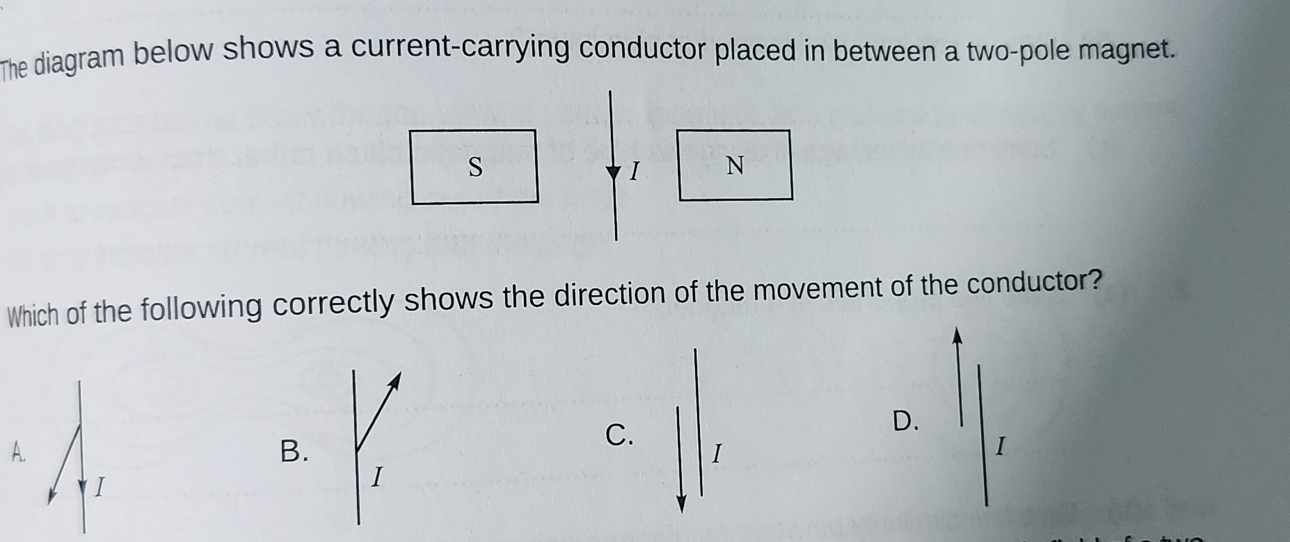 Solved The diagram below shows a current-carrying conductor | Chegg.com
