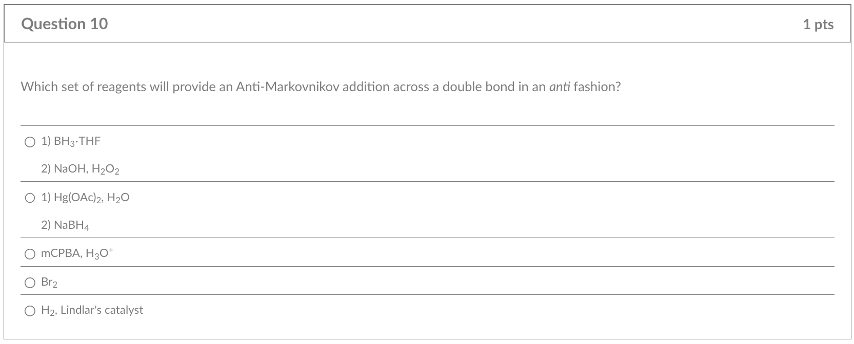Solved Question 10Which set of reagents will provide an | Chegg.com