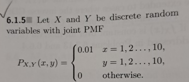 6.1.5 ﻿Let x ﻿and Y ﻿be discrete random variables | Chegg.com