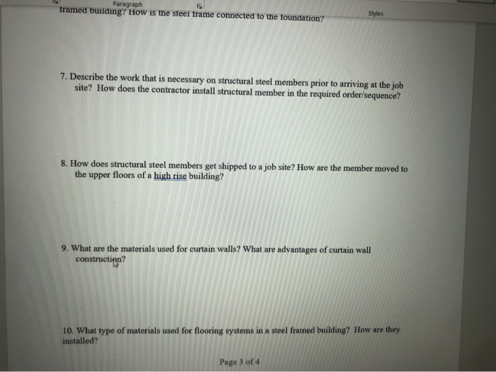 Solved Paragraph framed building? How is the steel frame | Chegg.com