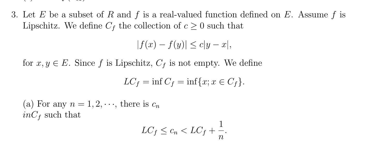 Solved Let E be a subset of R and f is a real-valued | Chegg.com