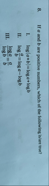 Solved If a and b ﻿are positive numbers, which of the | Chegg.com