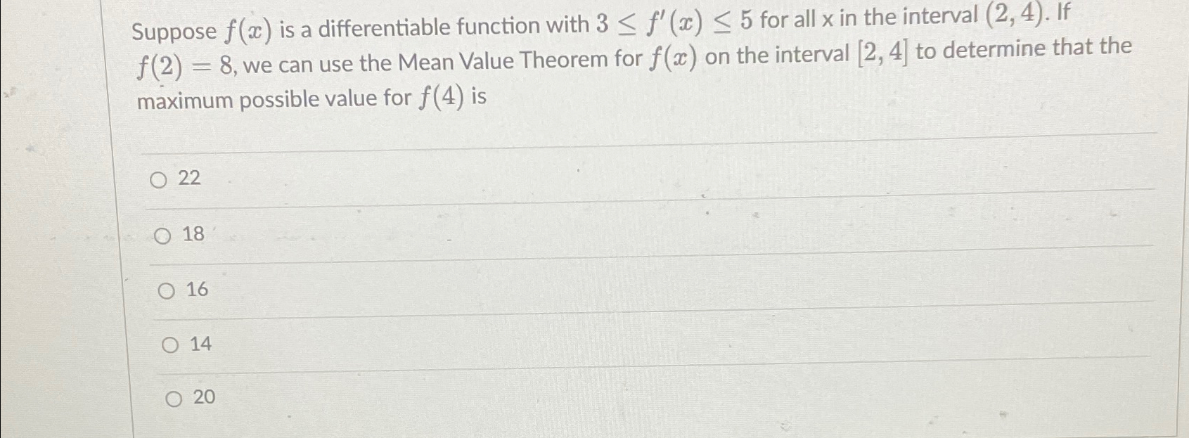 Solved Suppose f(x) ﻿is a differentiable function with | Chegg.com