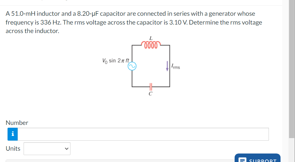 Solved A 51.0-mH inductor and a 8.20- μF ﻿capacitor are | Chegg.com