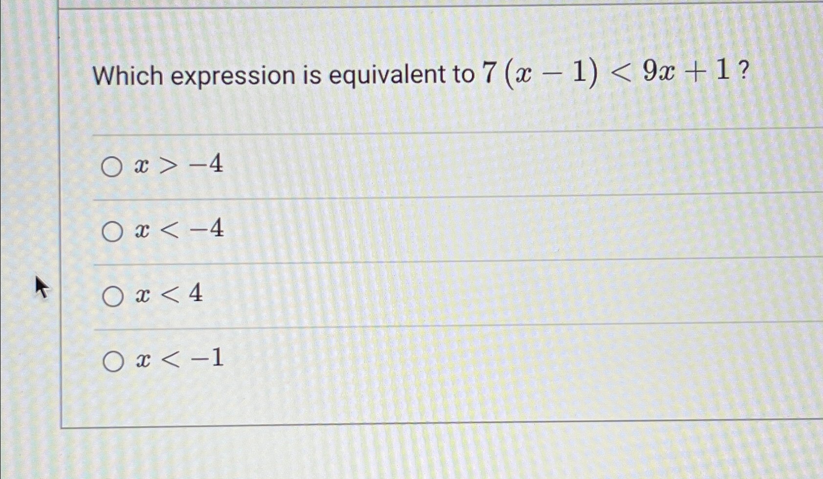 Solved Which expression is equivalent to | Chegg.com