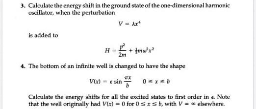 Solved 3. Calculate the energy shift in the ground state of | Chegg.com