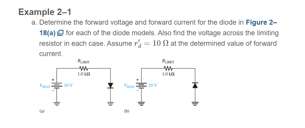 Solved Example 2-1a. ﻿Determine the forward voltage and | Chegg.com