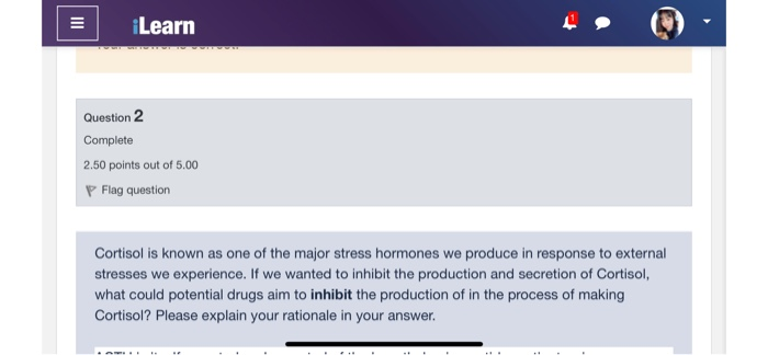 Solved iLearn Question 2 Complete 2.50 points out of 5.00 P | Chegg.com