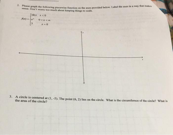 Solved 1. Please graph the following piecewise function on | Chegg.com