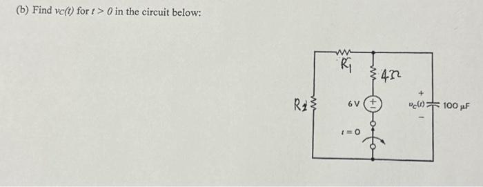 Solved Find Vc(t) for t > 0 in the circuit below:R1 = 11R2 = | Chegg.com