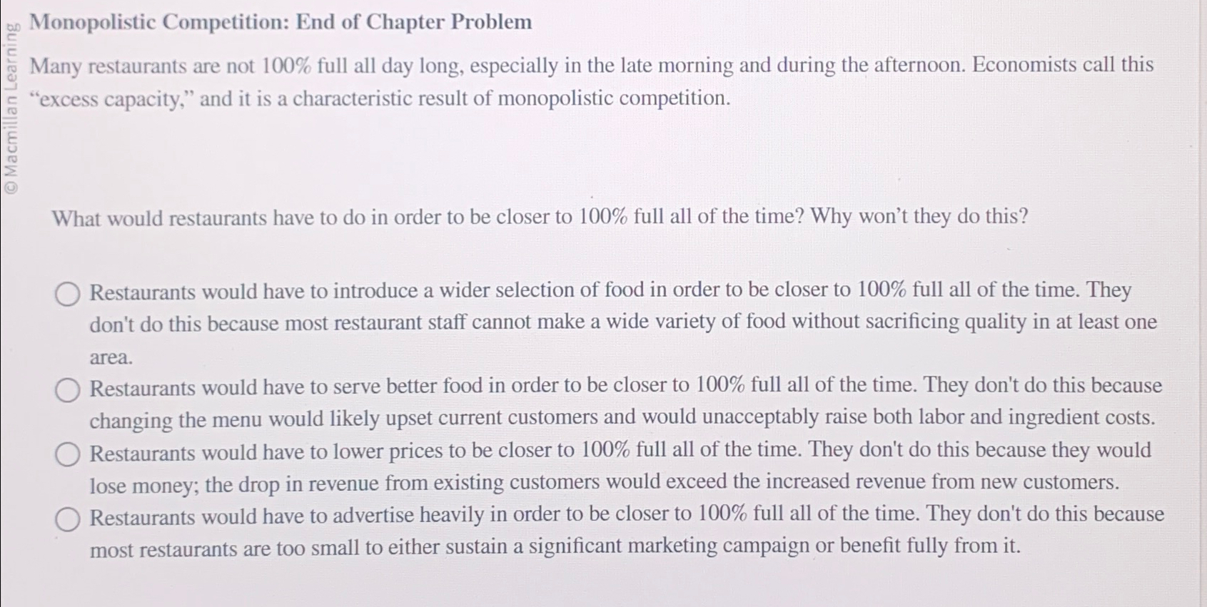 Solved Monopolistic Competition: End of Chapter ProblemMany | Chegg.com