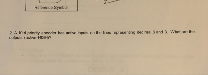 Solved Reference Symbol 2. A 10:4 priority encoder has | Chegg.com