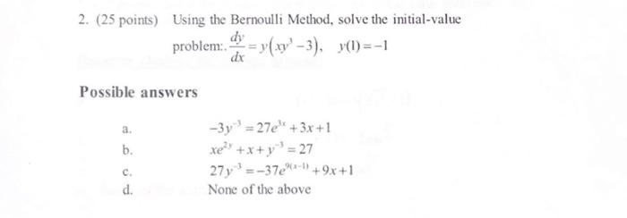 Solved 1. (25 points, Non-Exact DE) Applying the Exact | Chegg.com
