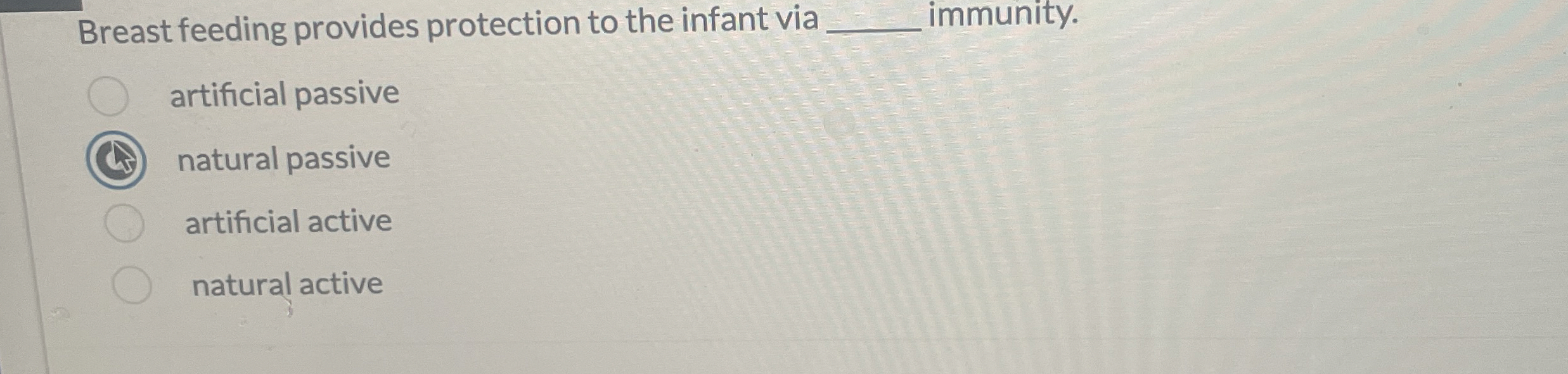 Solved Breast feeding provides protection to the infant via | Chegg.com