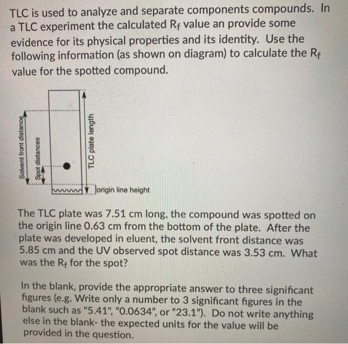 Solved TLC is used to analyze and separate components | Chegg.com