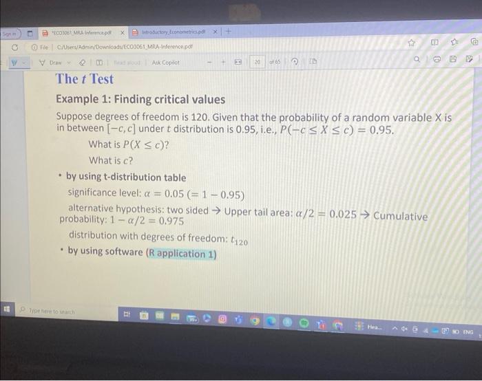 Solved Example 1: Finding critical values Suppose degrees of | Chegg.com
