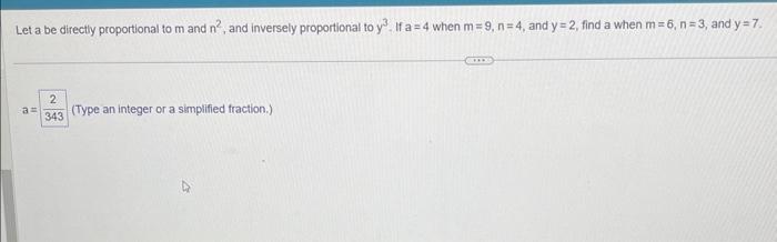 Solved Let a be directly proportional to m and n2, and | Chegg.com