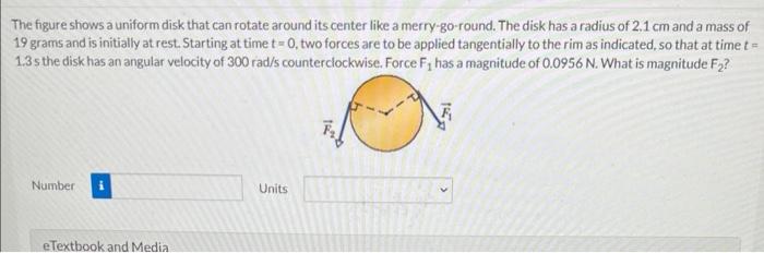 Solved The figure shows a uniform disk that can rotate | Chegg.com