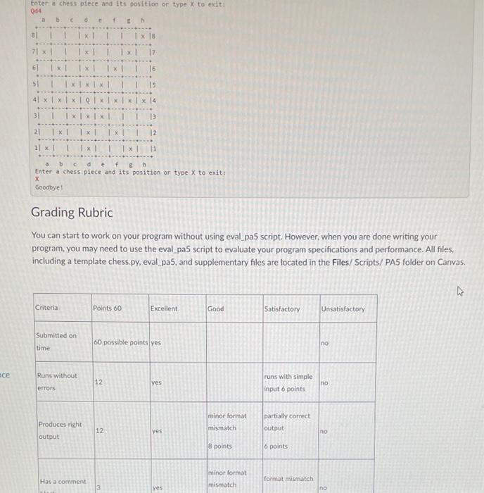 Solved Write a PYTHON program that shows valid moves of | Chegg.com