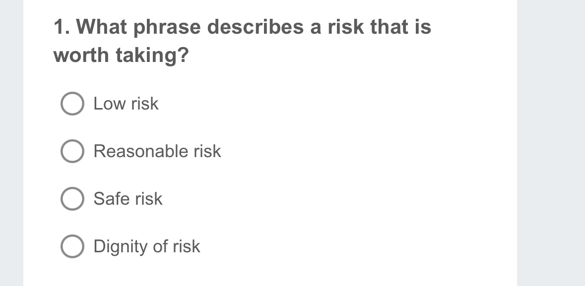 Solved What phrase describes a risk that is worth taking?Low | Chegg.com