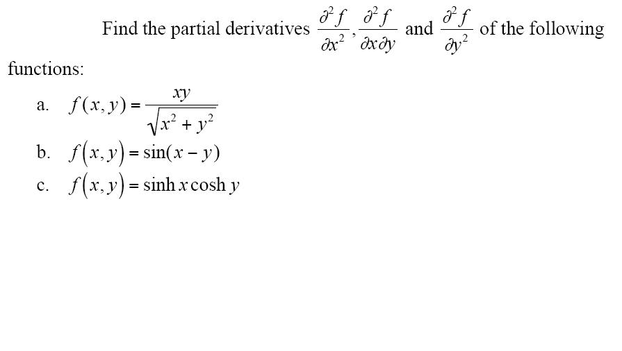 Find the partial derivatives partial2 f / partialx2, | Chegg.com