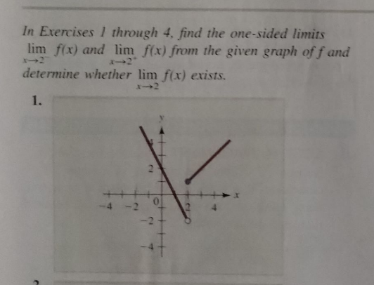 Solved In Exercises 1 ﻿through 4, ﻿find the one-sided limits | Chegg.com