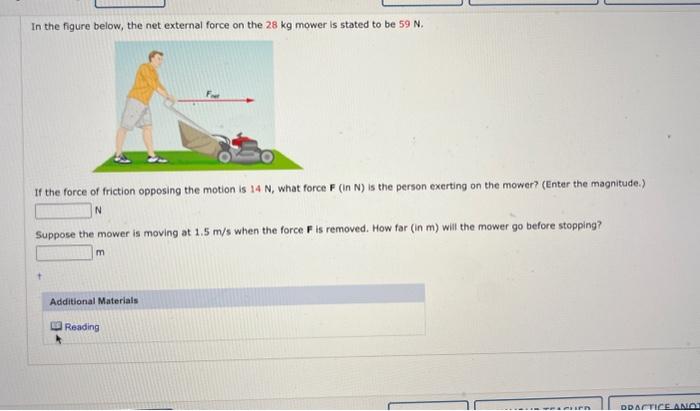 Solved In the figure below, the net external force on the 28 | Chegg.com