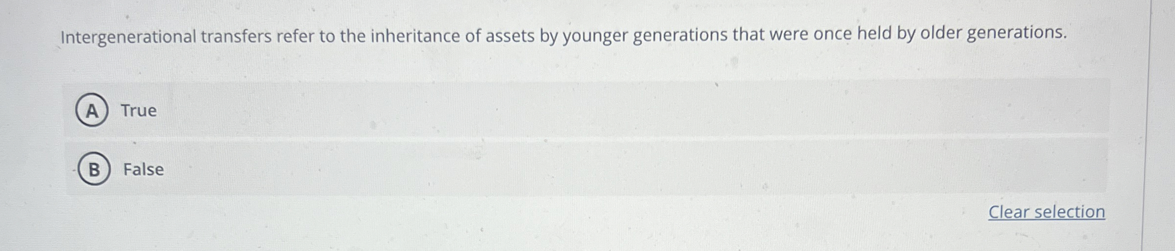 Solved Intergenerational transfers refer to the inheritance | Chegg.com