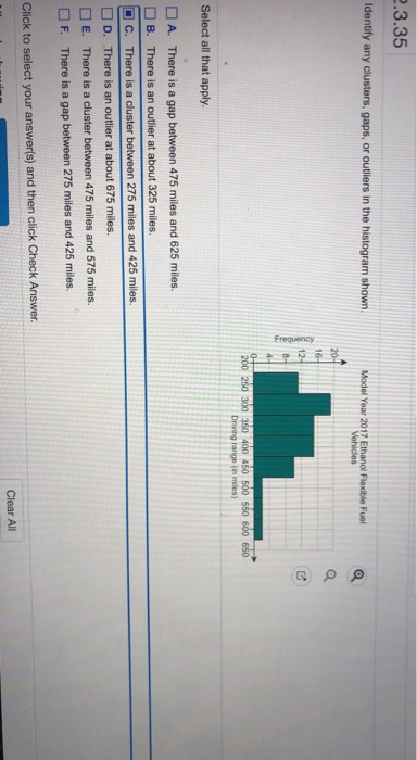 Solved 2.3.35 Identify any clusters, gaps, or outliers in | Chegg.com