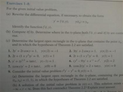 Solved For the given initial value problem, Rewrite the | Chegg.com