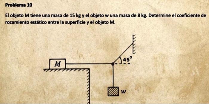 Solved Problem 10 Object M Has A Mass Of 15 Kg And Object W