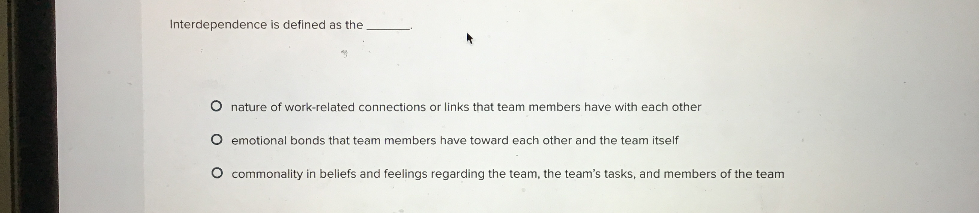 Solved Interdependence is defined as thenature of | Chegg.com