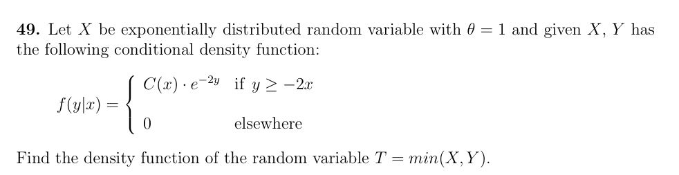 Let x ﻿be exponentially distributed random variable | Chegg.com
