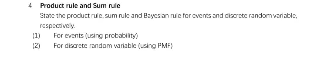 Solved 4 Product rule and Sum rule State the product rule, | Chegg.com