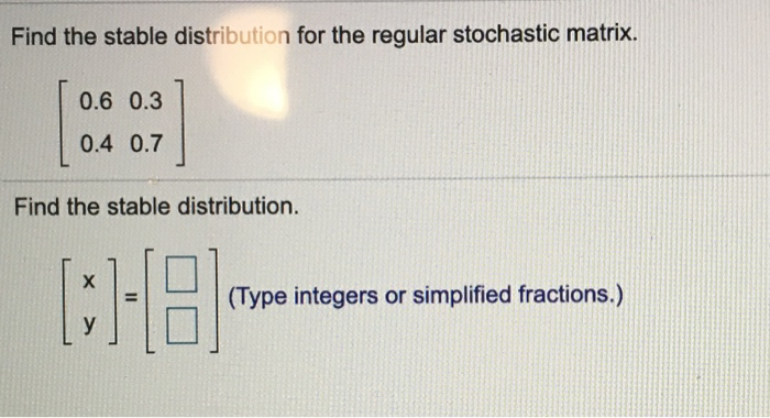 Solved Find the stable distribution for the regular | Chegg.com