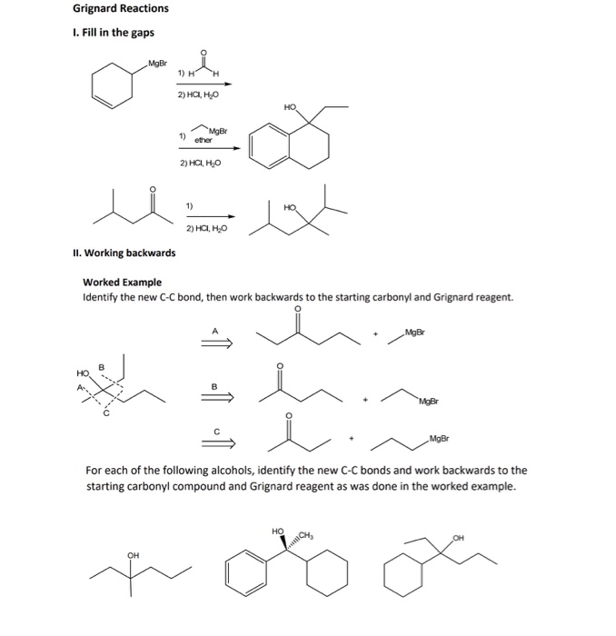 Solved Grignard Reactions I. Fill in the gaps MgBr 2) HAI, | Chegg.com