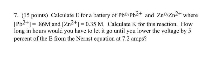 Solved 7 15 Points Calculate Mathrm{e} For A