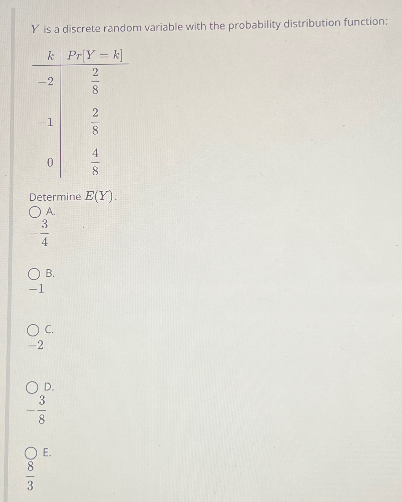 Solved Y ﻿is a discrete random variable with the probability | Chegg.com